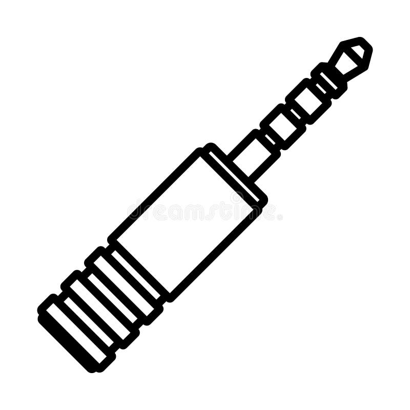 Music Jack Plug-in Icon stock vector. Illustration of connection ...