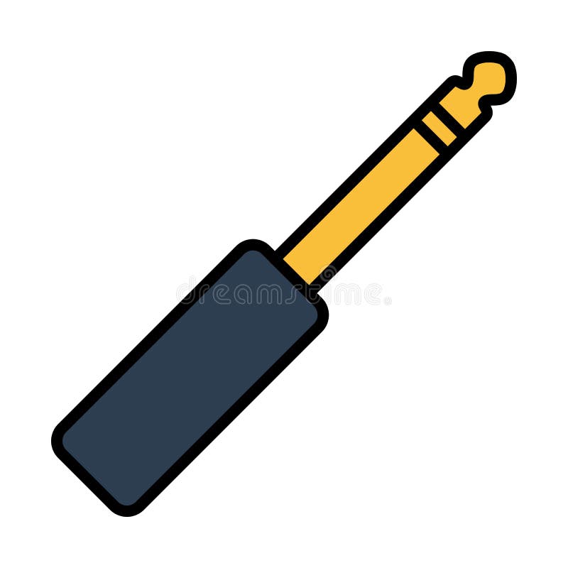 Music Jack Plug-in Icon stock vector. Illustration of catmusic - 249966286