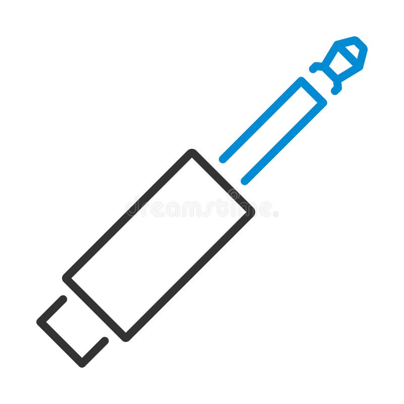 Music Jack Plug-in Icon stock vector. Illustration of caticons - 250315983