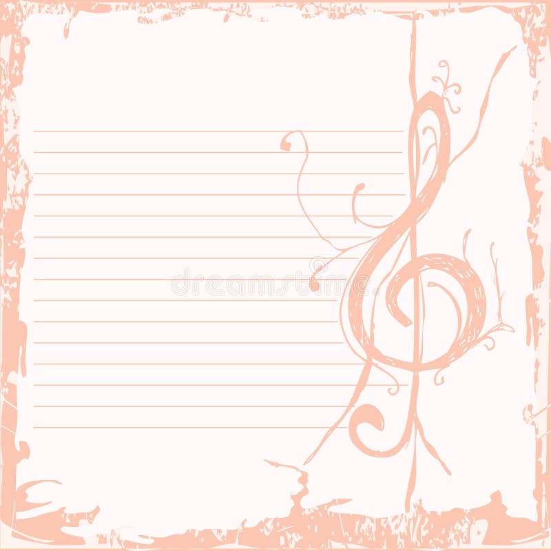 Music Note Stave with Treble and Bass Clefs A4 Stock Vector ...