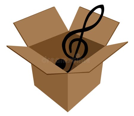 Music key in cardboard box stock vector. Illustration of commerce - 6499435
