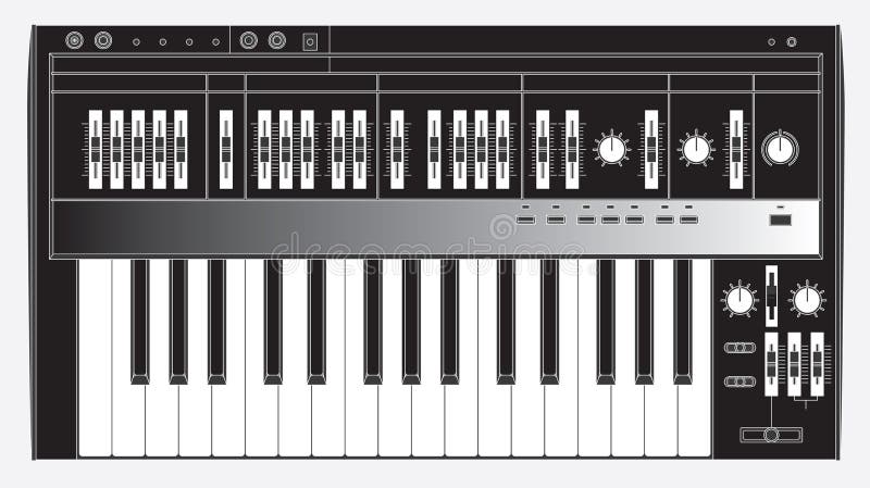 Top View of Gray Synthesizer Isolated on White Stock Illustration ...