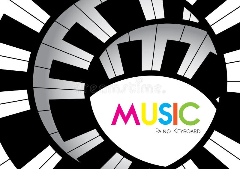 Music Keyboard with Colorful Keys and Notes Stock Vector - Illustration ...