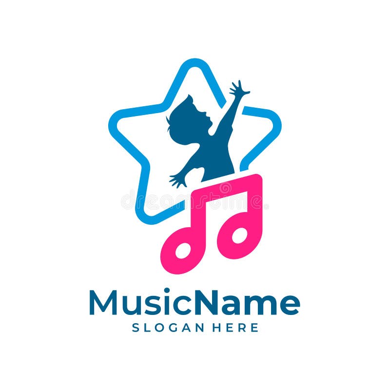 Music Kids Logo Vector Icon Illustration. Child Music Logo Design ...