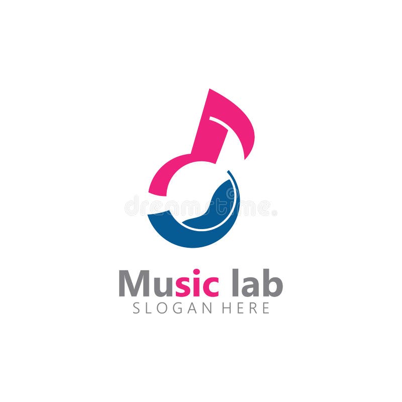 Music with Lab Science Logo Design Concept Vector. Chemistry Vector ...