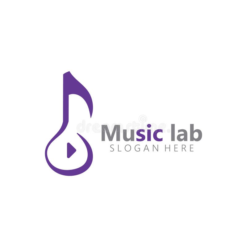 Music with Lab Science Logo Design Concept Vector. Chemistry Vector ...
