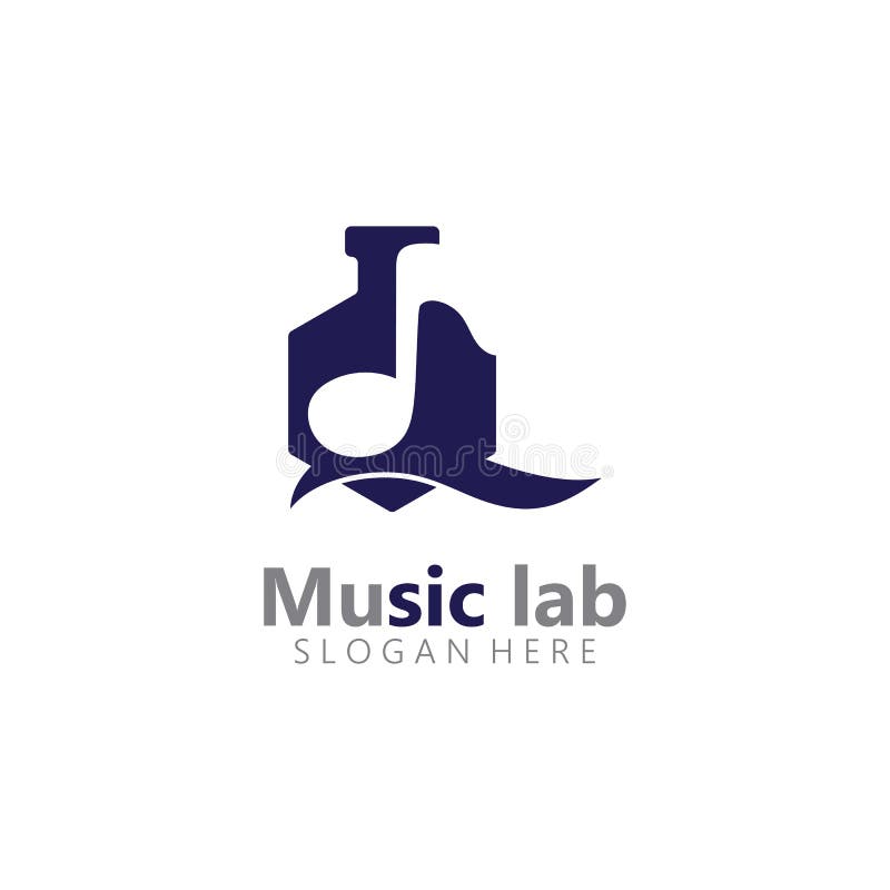Music with Lab Science Logo Design Concept Vector. Chemistry Vector ...