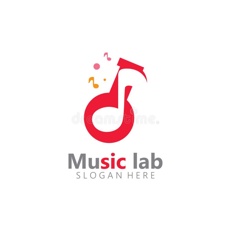 Music with Lab Science Logo Design Concept Vector. Chemistry Vector ...