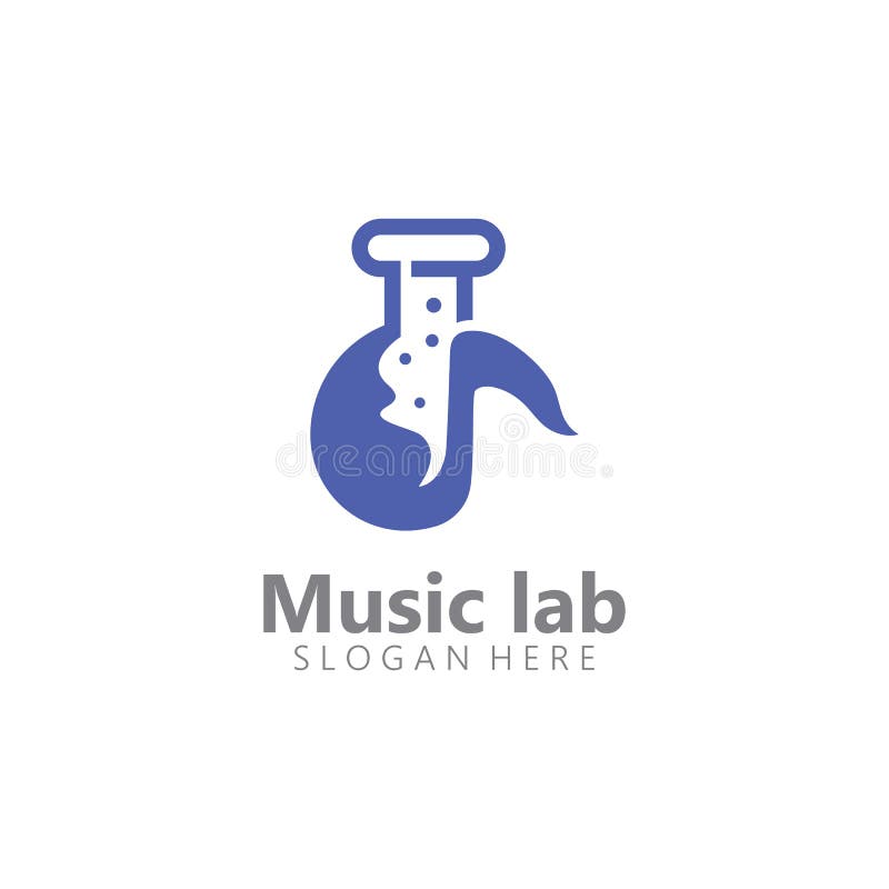 Music with Lab Science Logo Design Concept Vector. Chemistry Vector ...