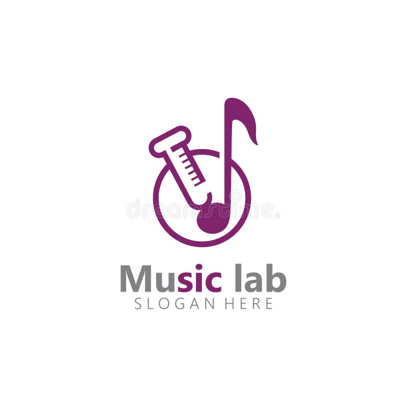 Music with Lab Science Logo Design Concept Vector. Chemistry Vector ...