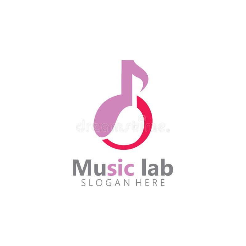Music with Lab Science Logo Design Concept Vector. Chemistry Vector ...