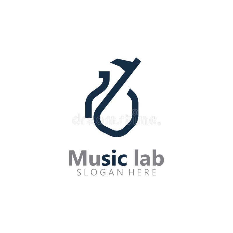 Music with Lab Science Logo Design Concept Vector. Chemistry Vector ...