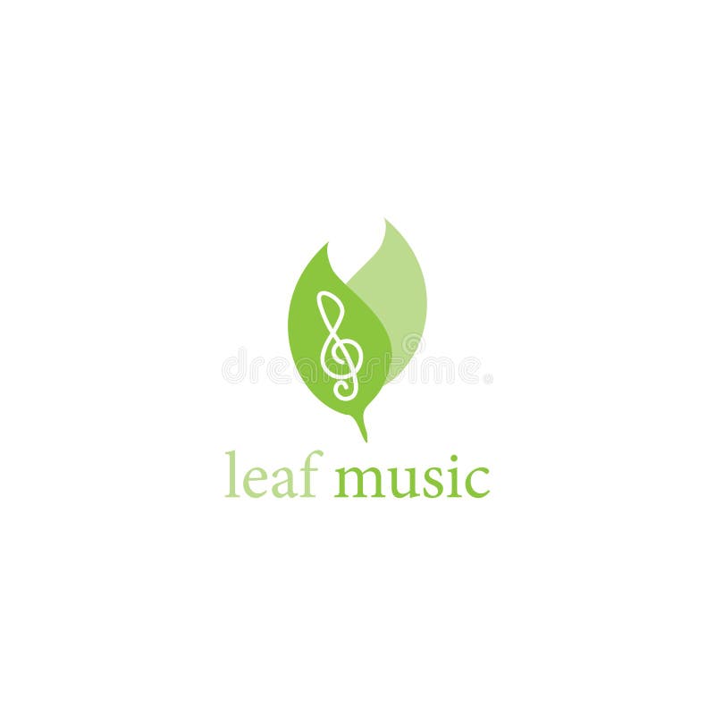 Music Leaf Logo Design Illustration Vector Stock Vector - Illustration ...