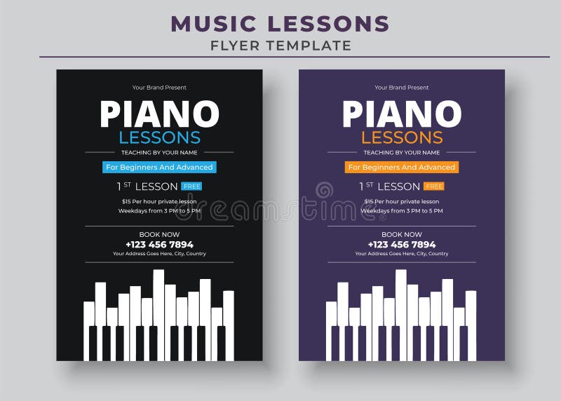 Music Lessons Flyer Template, Piano Lessons Poster, Music Class Poster ...