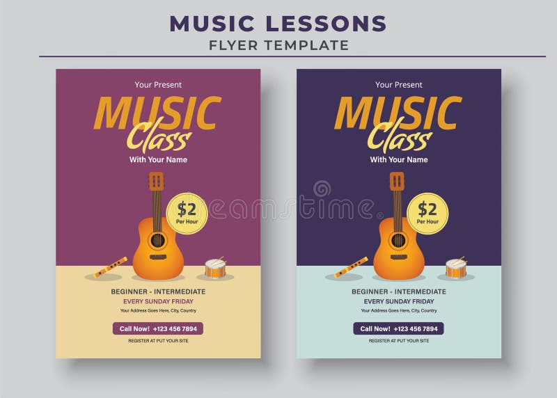 Music Lessons Flyer Template, Piano Lessons Poster, Music Class Poster ...