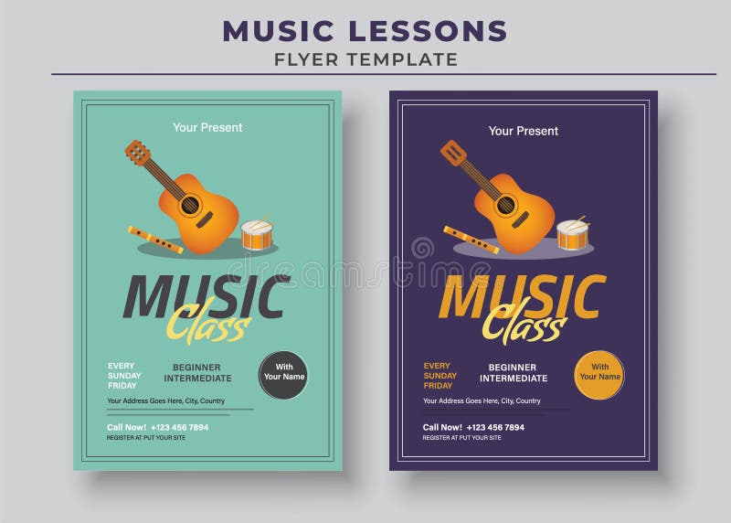 Music Lessons Flyer Template, Piano Lessons Poster, Music Class Poster ...