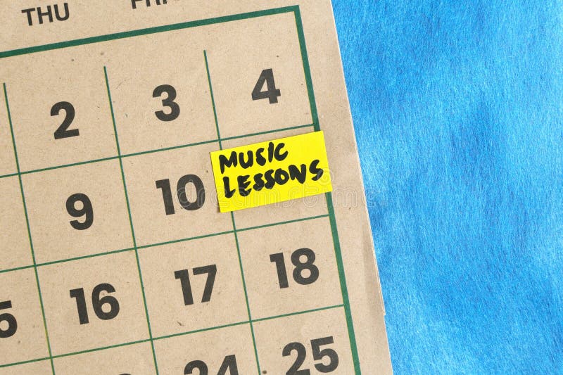 Music Lessons Reminder on Calendar. Weekend Wellness and Creativity ...