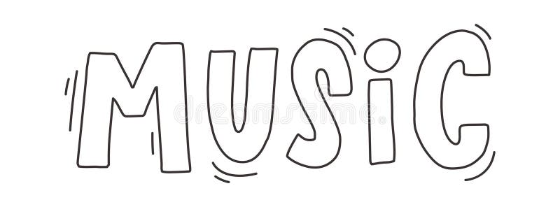Music Lettering Linear stock illustration. Illustration of vector ...