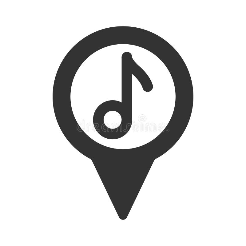 Music location icon stock vector. Illustration of location - 263832968