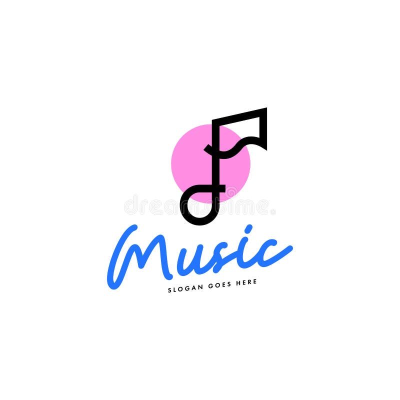 Music Logo Design Concept Vector Stock Illustration - Illustration of ...