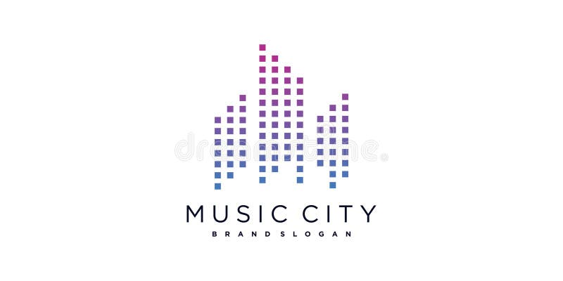 Music Logo Design with Creative Element City Concept Premium Vector ...