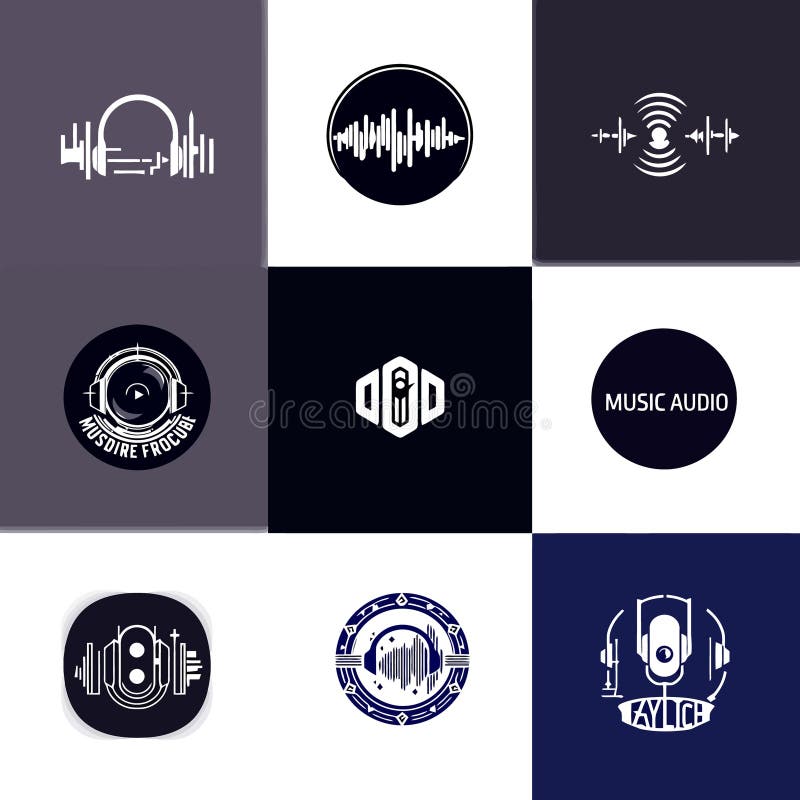 Music logo design stock vector. Illustration of headphones - 353003080