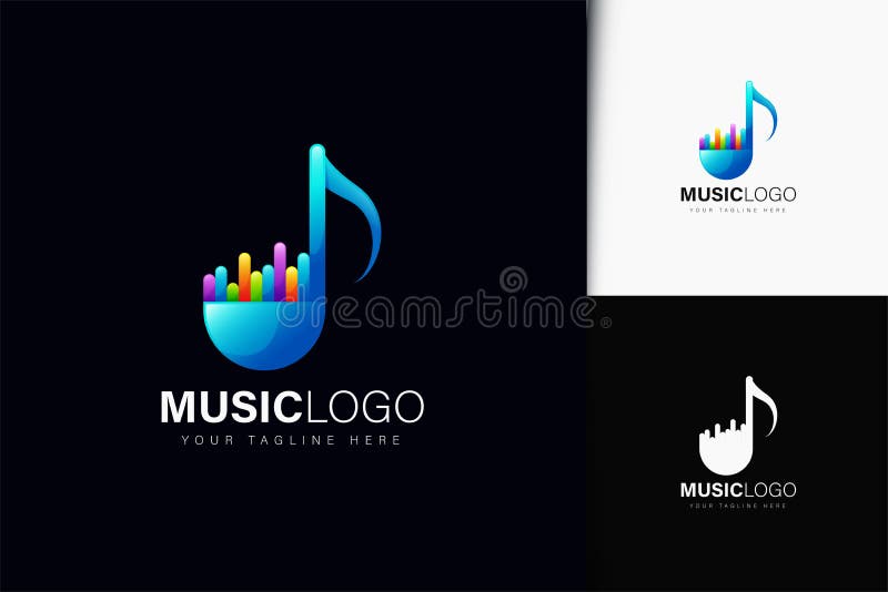 Music Logo Design with Gradient Stock Vector - Illustration of logo ...