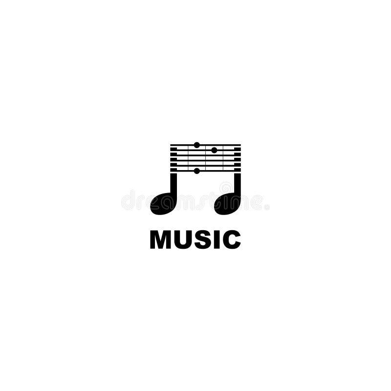 Music Logo Design with Icon Note and Chord D. Stock Vector ...