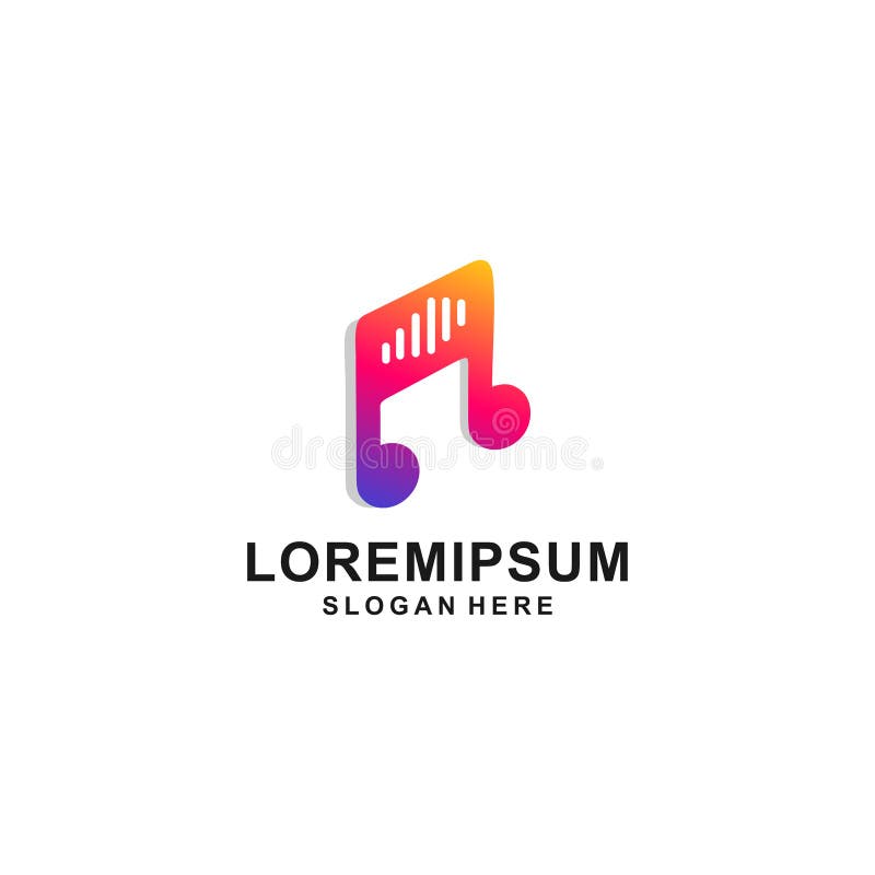 Music Logo, Note and Equalizer, Combination Logo Stock Vector ...