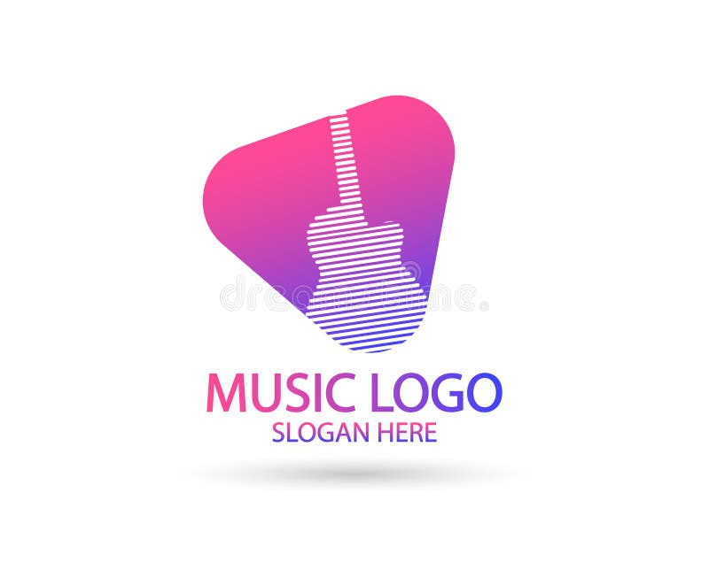 Music Logo Template. Guitar Silhouette Vector Design Stock Vector ...