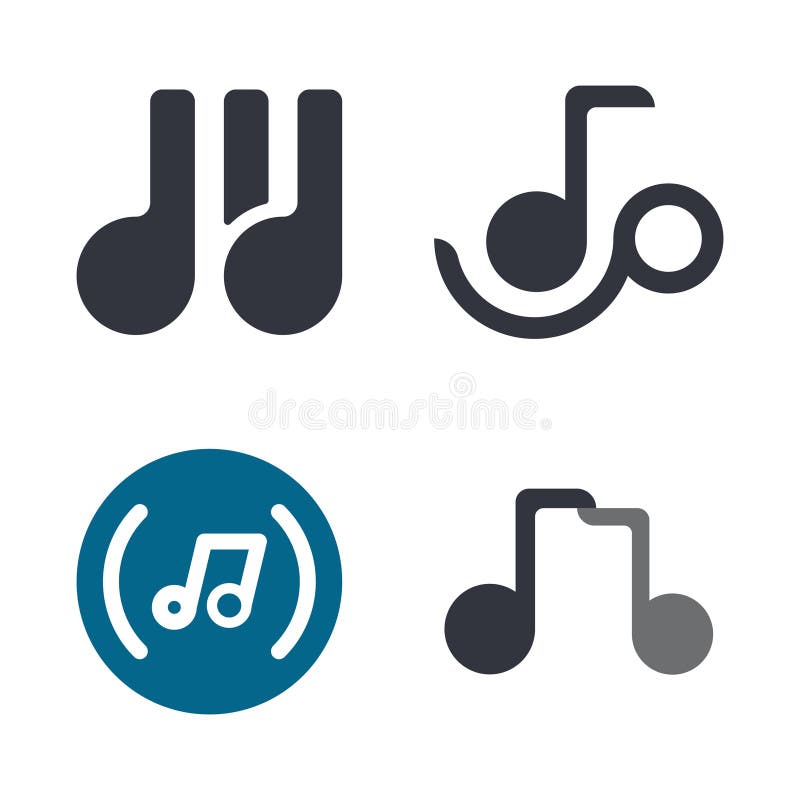 Music Logo Template Icon stock vector. Illustration of button - 346582574