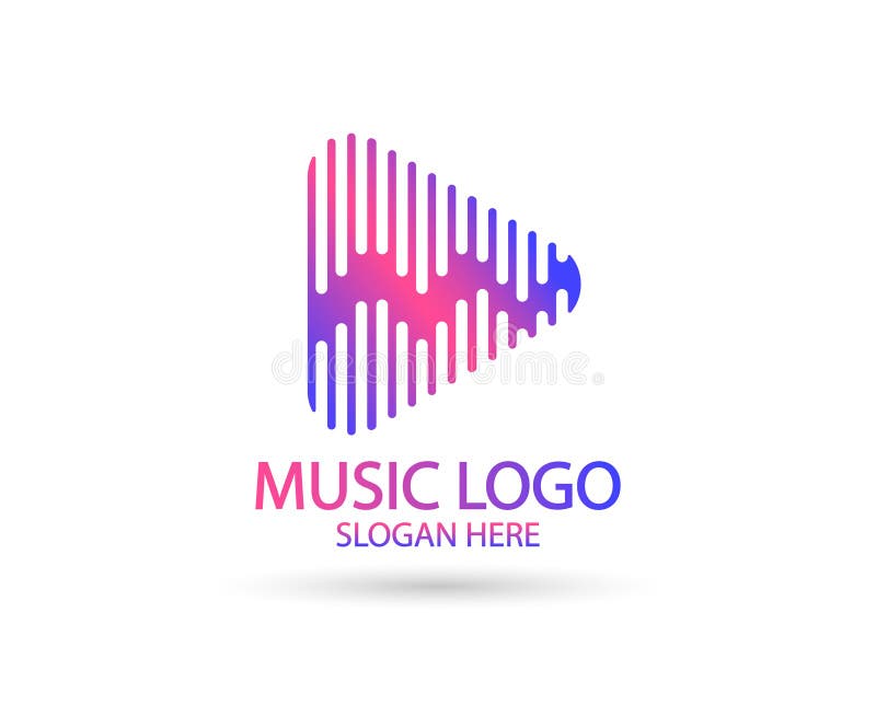 Music Logo Template. Musical Note and Play Icon Vector Design Stock ...