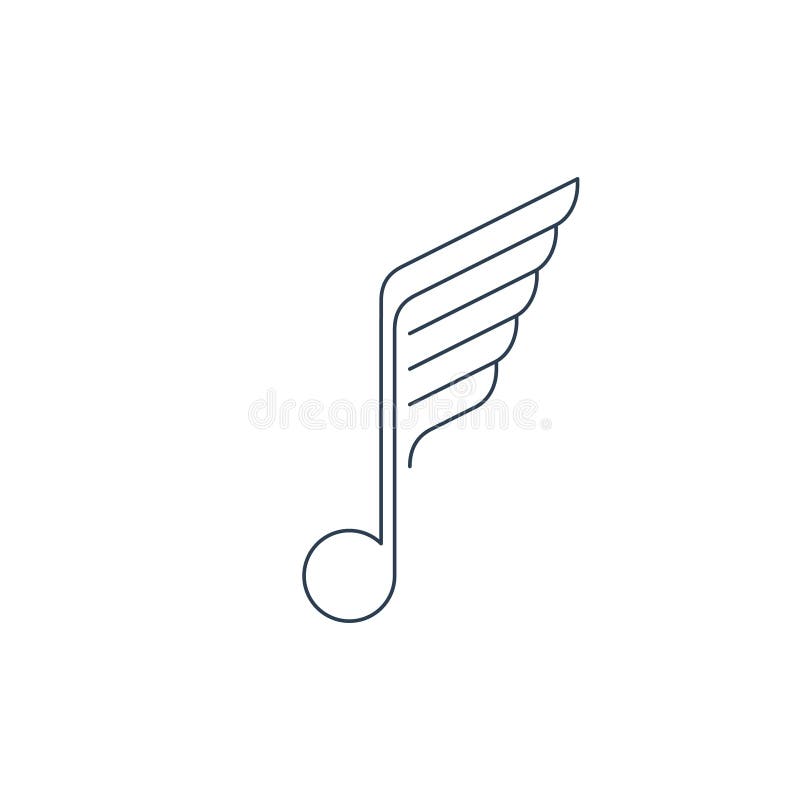 Music Logo Thin Lines Wings Stock Illustrations – 10 Music Logo Thin ...
