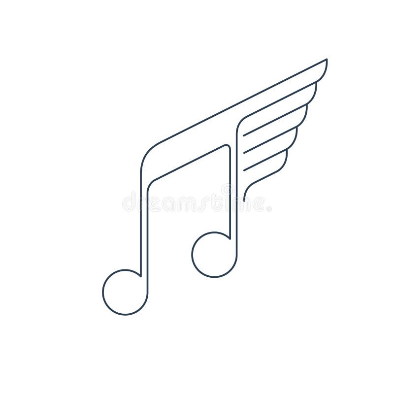 Music Logo Thin Lines Wings Stock Illustrations – 10 Music Logo Thin ...