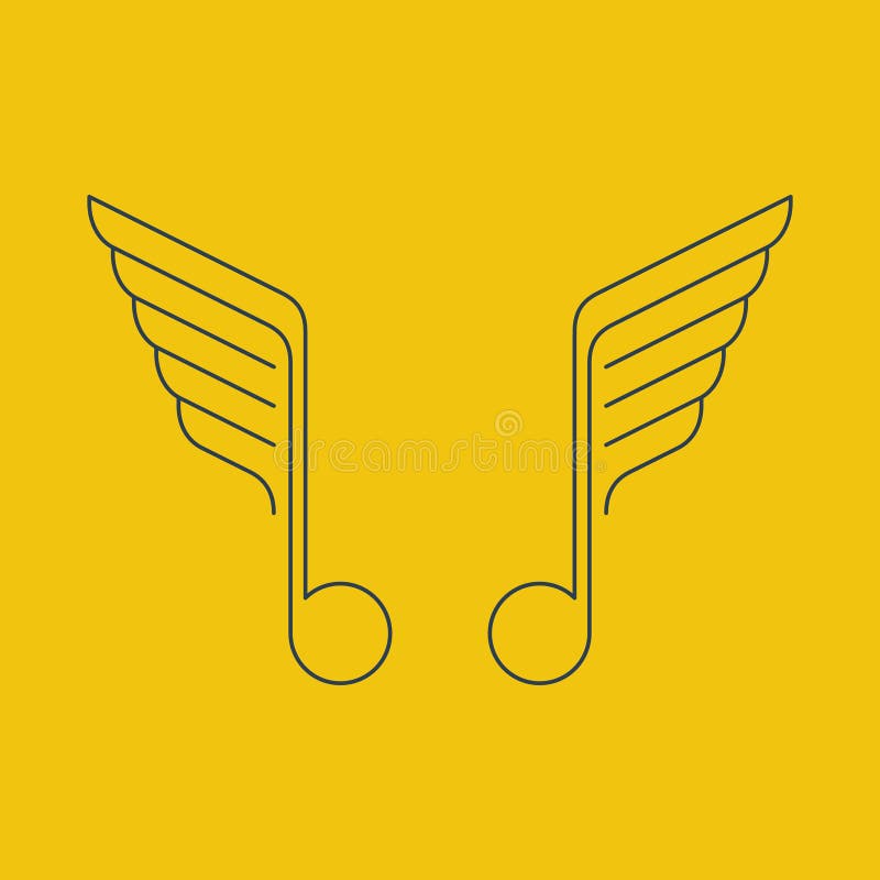Winged note music symbol stock vector. Illustration of quaver - 123114160