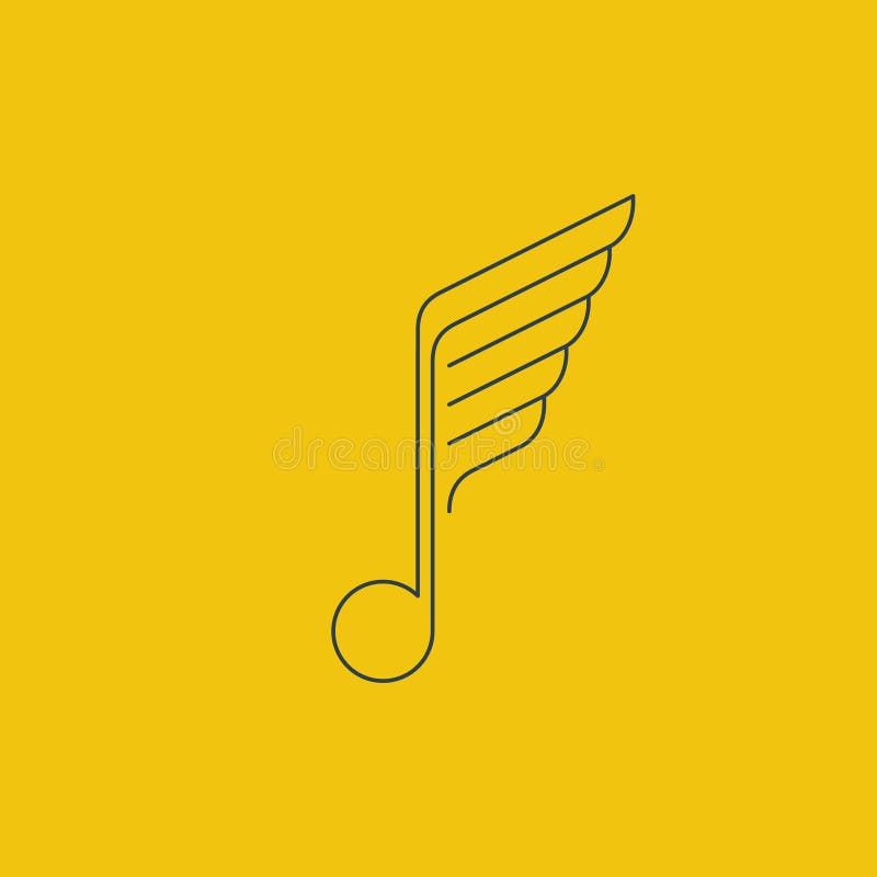 Music Logo Thin Lines Wings Stock Illustrations – 10 Music Logo Thin ...