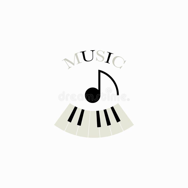Music Logo Vector Design Element with Musical Note and Piano Key Stock ...