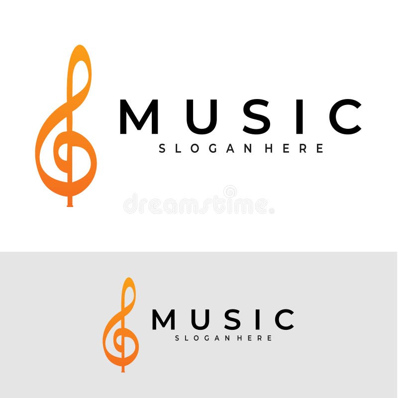 Music Logo Vector Design Template Stock Vector - Illustration of gold ...