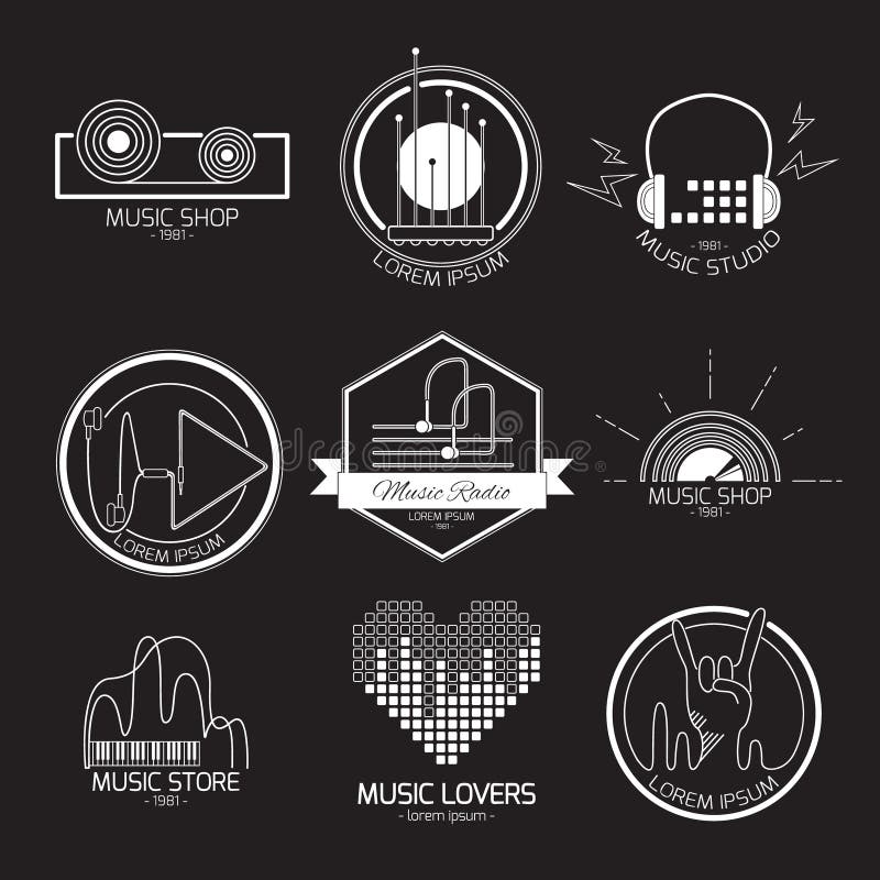 Music logos and signs stock vector. Illustration of logo - 60169485