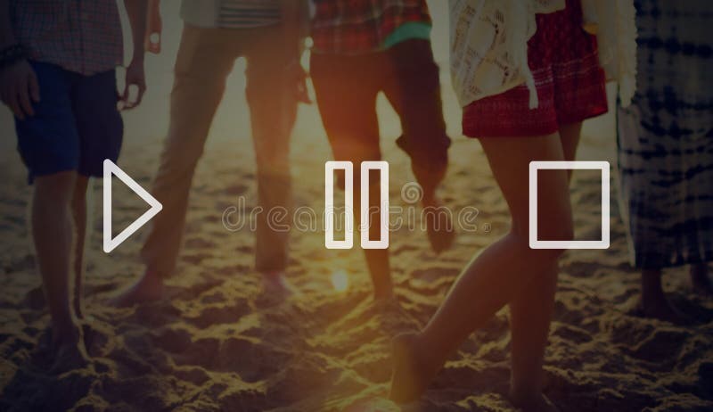 Music Media Button Control Sound Play Stop Concept Stock Photo - Image ...