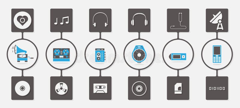 Music Media Infographic Icon Set Stock Vector - Illustration of ...