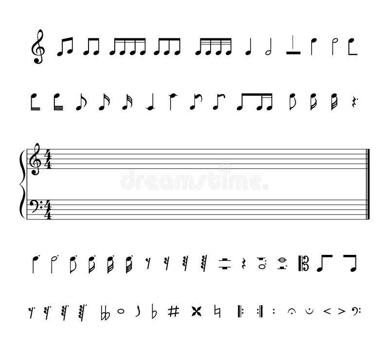 Music and Melody Illustration Set Stock Illustration - Illustration of ...