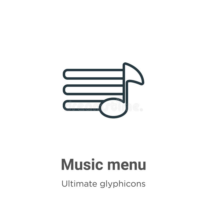 Music Menu Outline Vector Icon. Thin Line Black Music Menu Icon, Flat ...