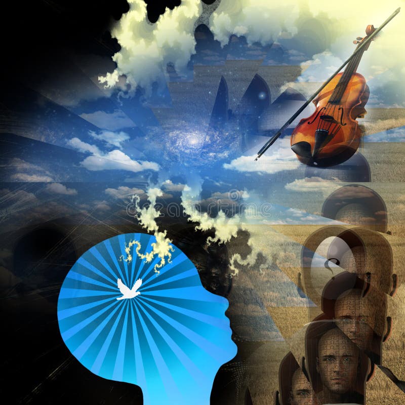 Music of mind stock illustration. Illustration of intellect - 23211920