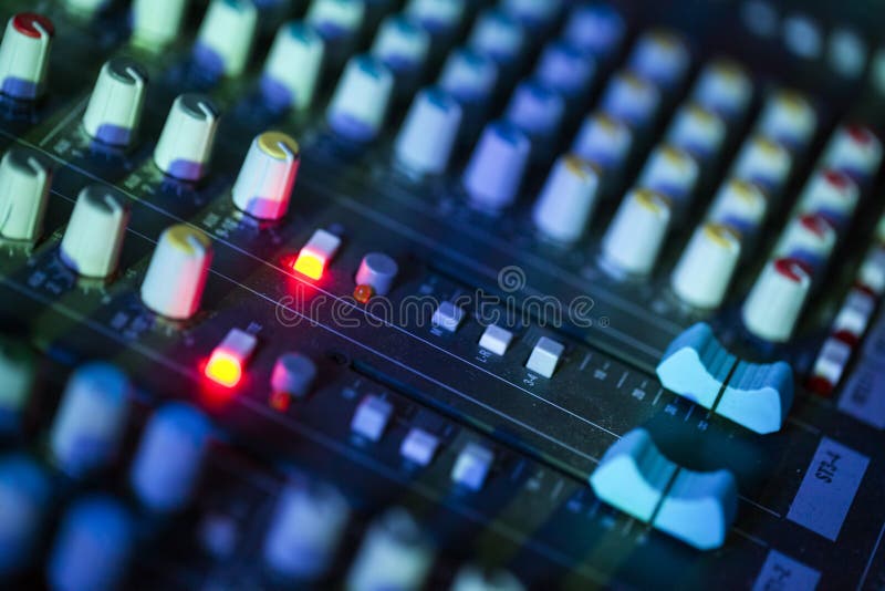 Music Mixer Mastering Sound Stock Photo - Image of fader, amplifier ...