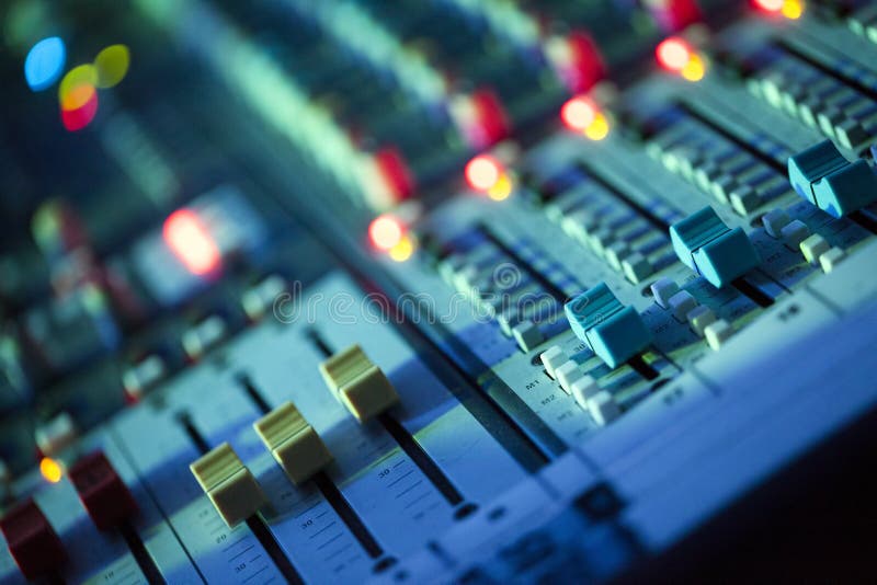 Music Mixer Mastering Sound Stock Photo - Image of equipment, closeup ...