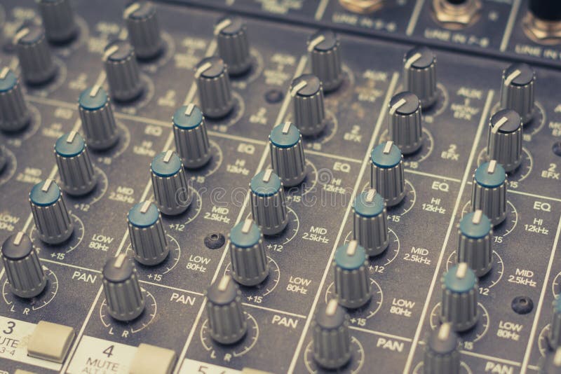 Music Mixer - Studio Equipment Macro Stock Image - Image of record ...