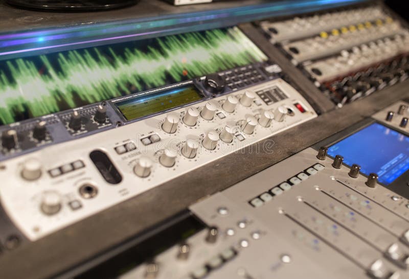Music Mixing Console at Sound Recording Studio Stock Photo - Image of ...