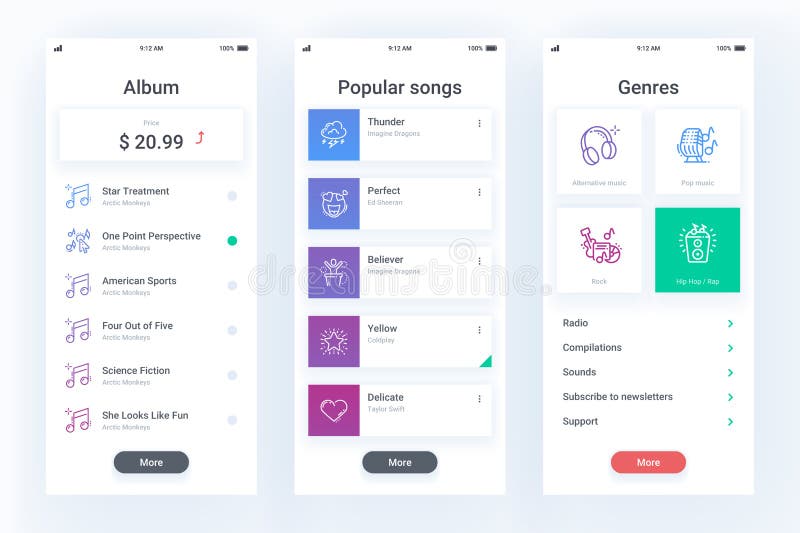 Music mobile app stock vector. Illustration of note - 126991661