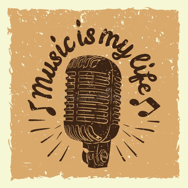 Music is My Life. Vector Illustration Decorative Design Stock Vector ...